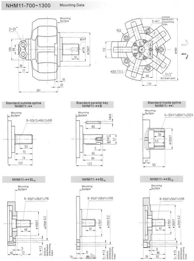Intermot NHM6 hydraulic motor NHM6-400 NHM6-450 NHM6-500 NHM6-600 NHM6 ...