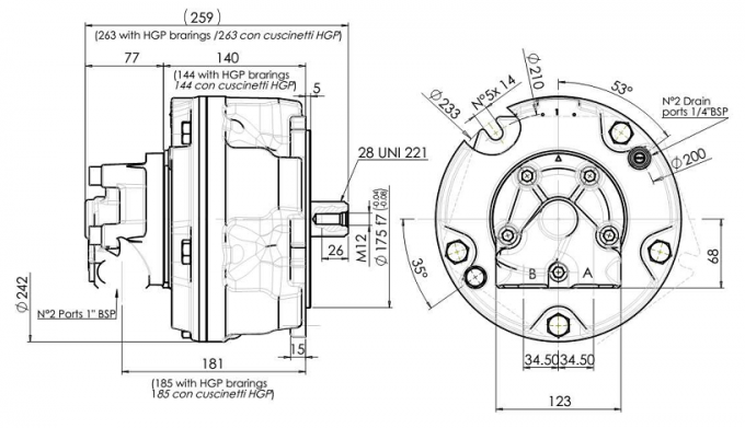 SAI GM1 hydraulic motor GM1-100,GM1-150,GM1-200,GM1-250,GM1-300,GM1-320