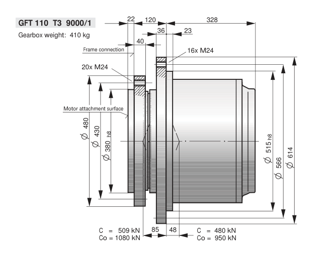 high quality rexroth GFT110T3 planetary gearbox for track drive application